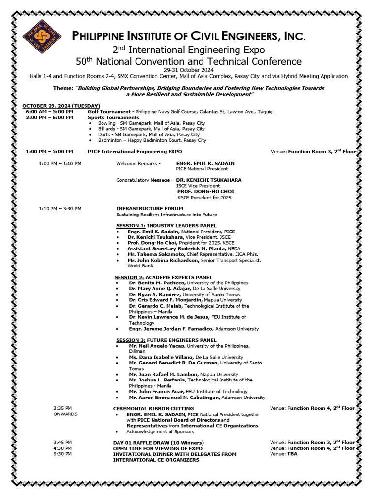 PICE NatCon 2024 Program | PDF | Engineering