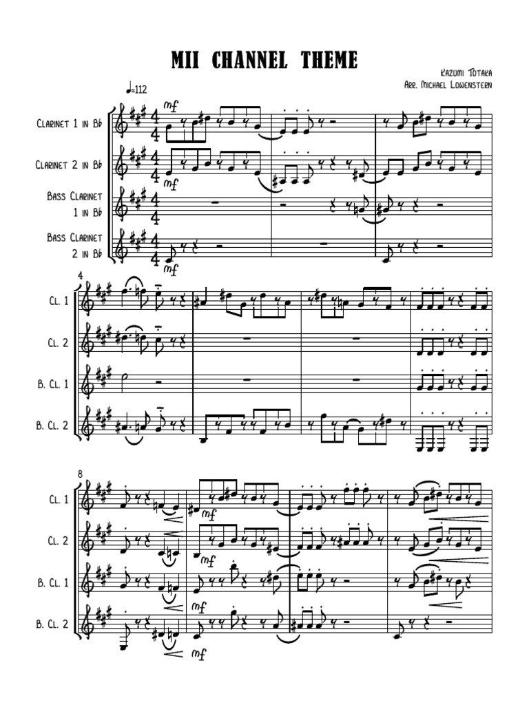 Mii Channel Theme - Score and Parts | PDF