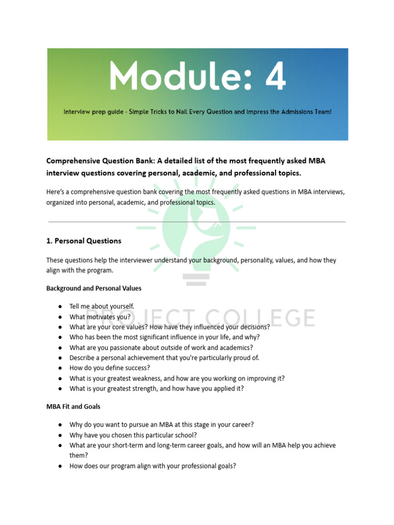 Module - 4 Interview Prep Guide - Simple Tricks To Nail Every Question ...