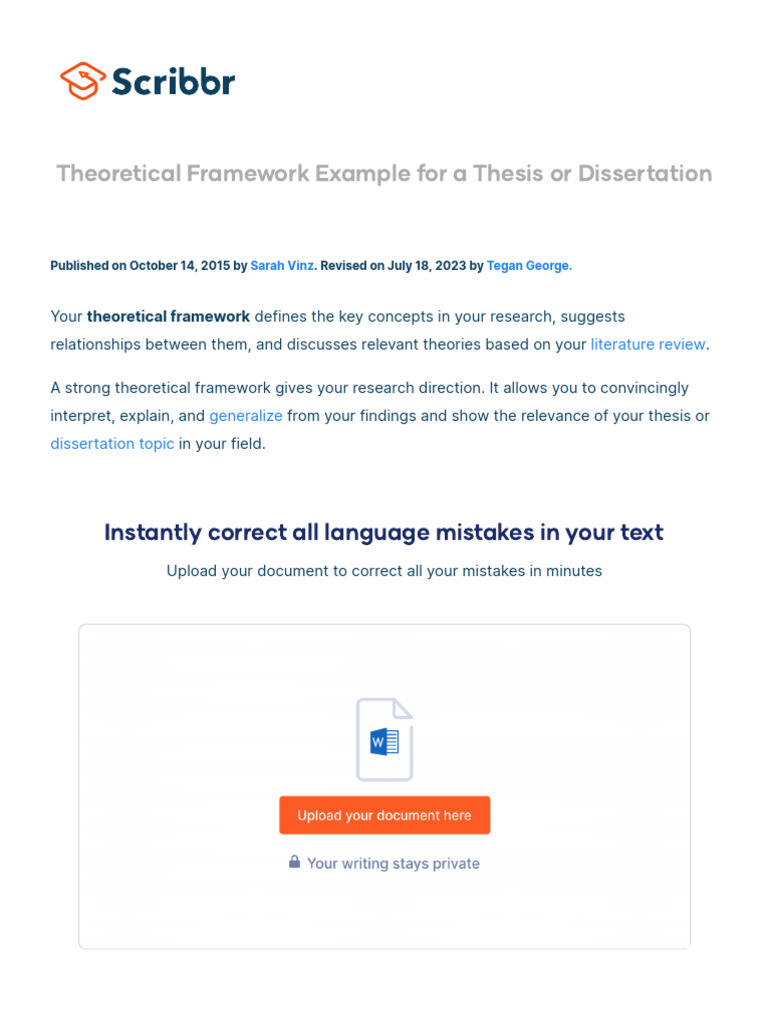 Theoretical Framework Example For A Thesis or Dissertation | PDF ...