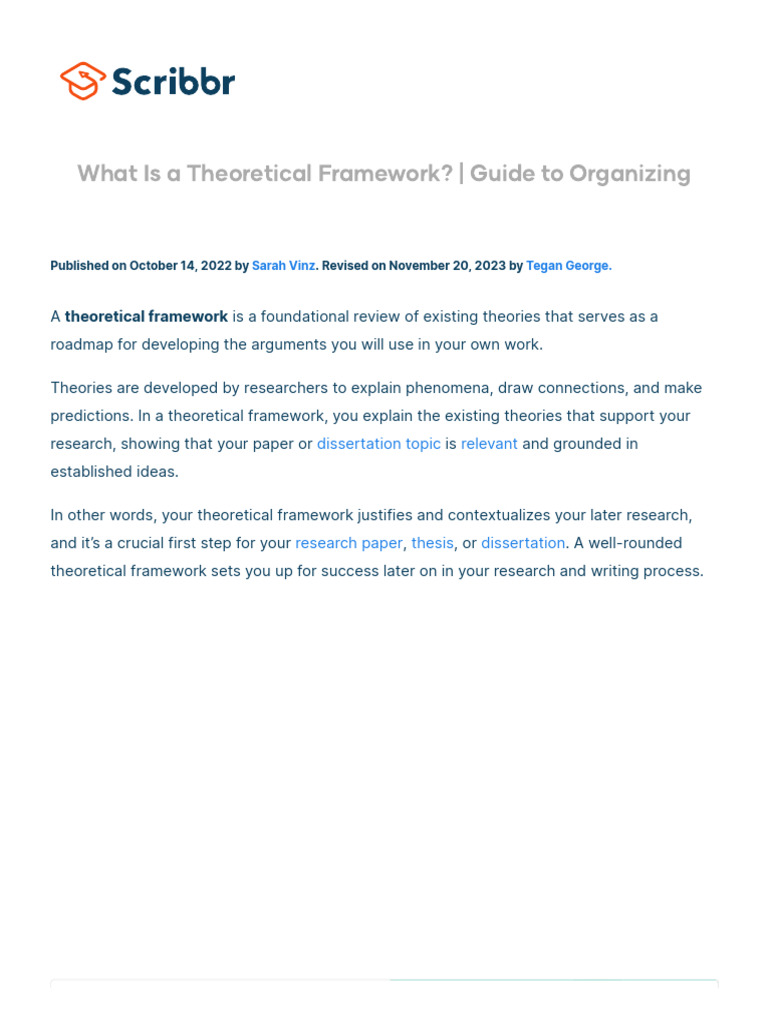 What Is A Theoretical Framework - Guide To Organizing | PDF | Theory ...