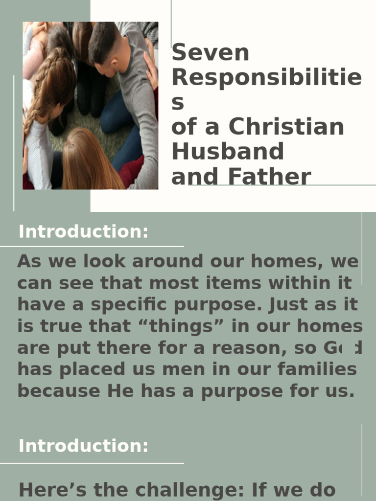 Christian Husband and Father's Duties | PDF | Jesus | Christian Belief ...