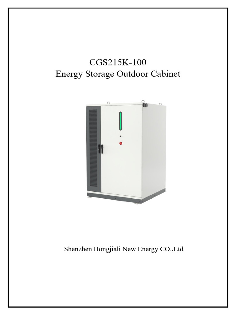 Outdoor Energy Storage Cabinet Specs | PDF | Alternating Current ...