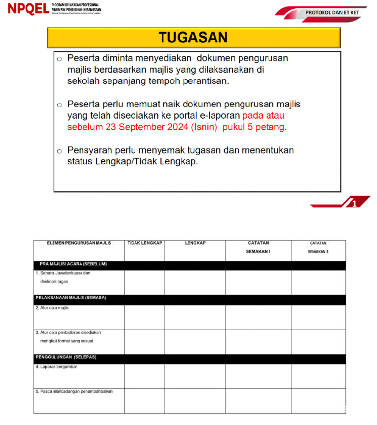 Arahan Tugasan Prokol Dan Etiket 2024J - 1724722127 | PDF