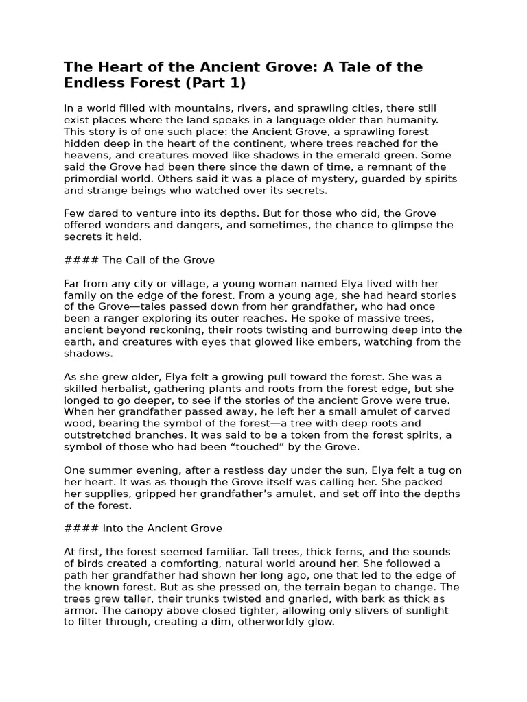 The Heart of The Ancient Grove Part 1 | PDF | Trees