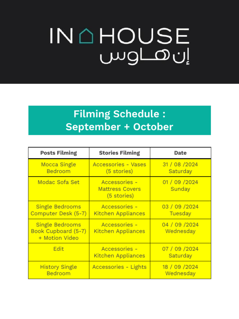 September + October in House Filming | PDF | Furniture | Home