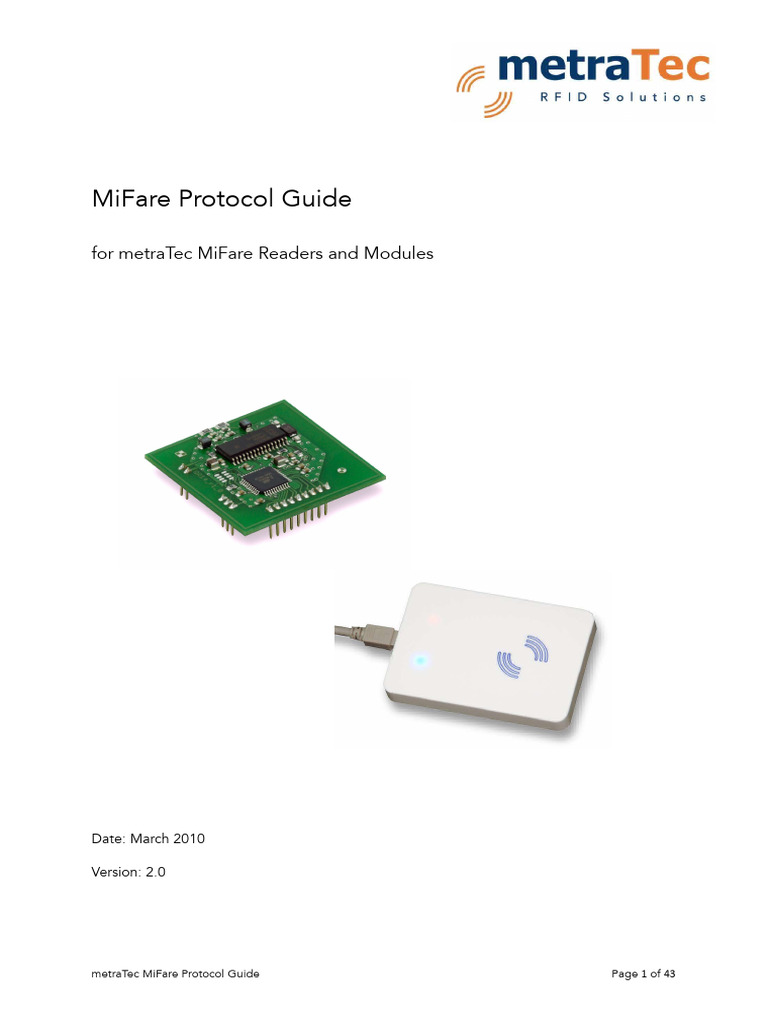 Metratec MiFare Protocol-Guide 2-0 | PDF | Computing | Computer Science