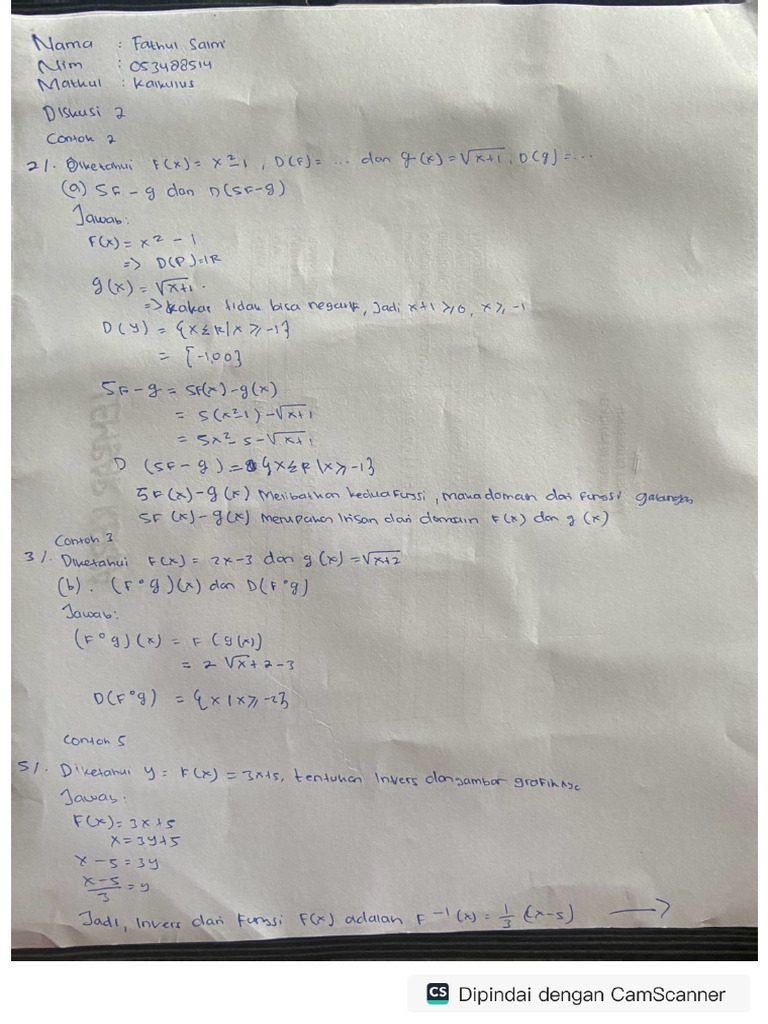 Diskusi 2 Kalkulus "Fathul Salmi" | PDF