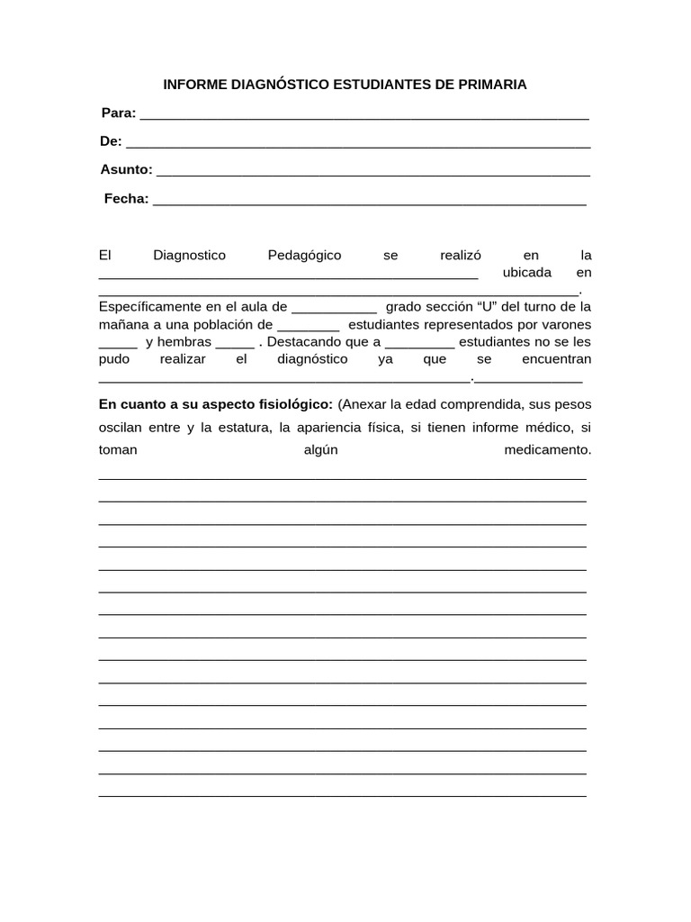 Formato Diagnóstico de Primaria. | PDF | Crecimiento personal y profesional