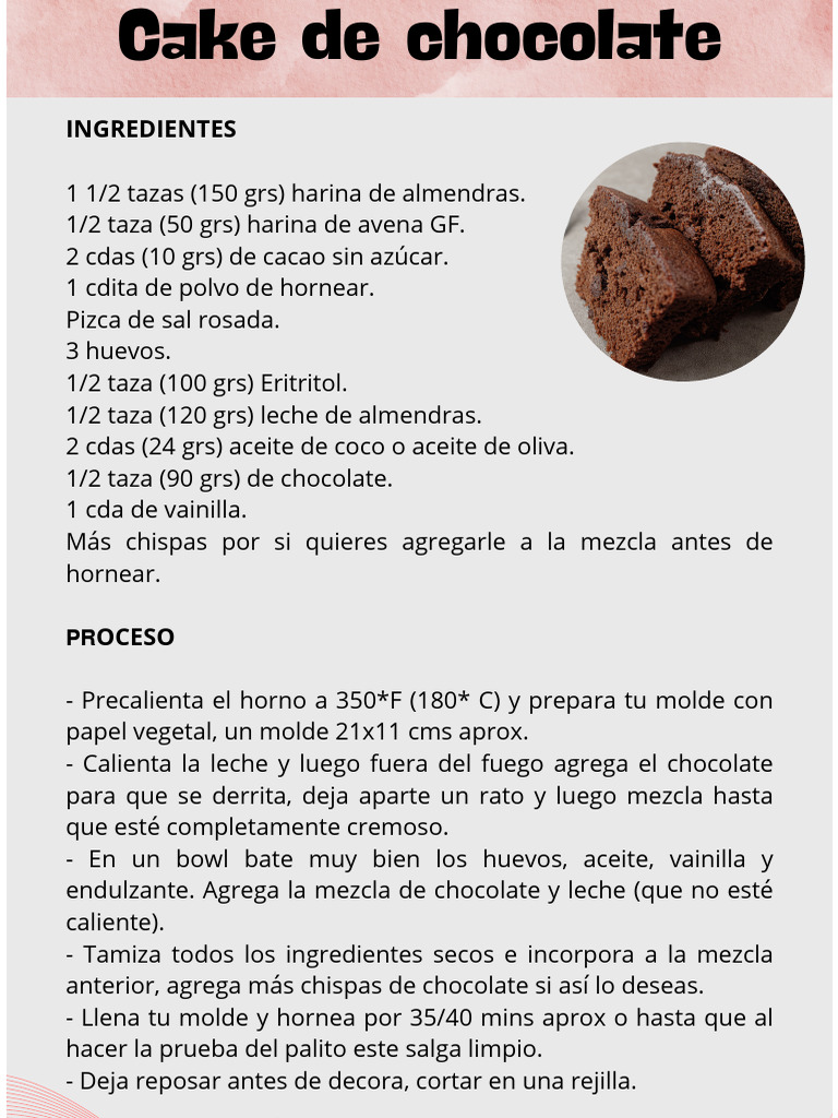 Queque de Chocolate | PDF