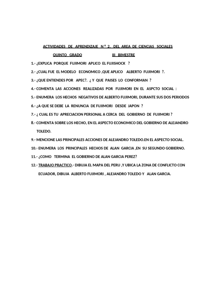 Activid Aprend. #2 CC - Ss. | PDF