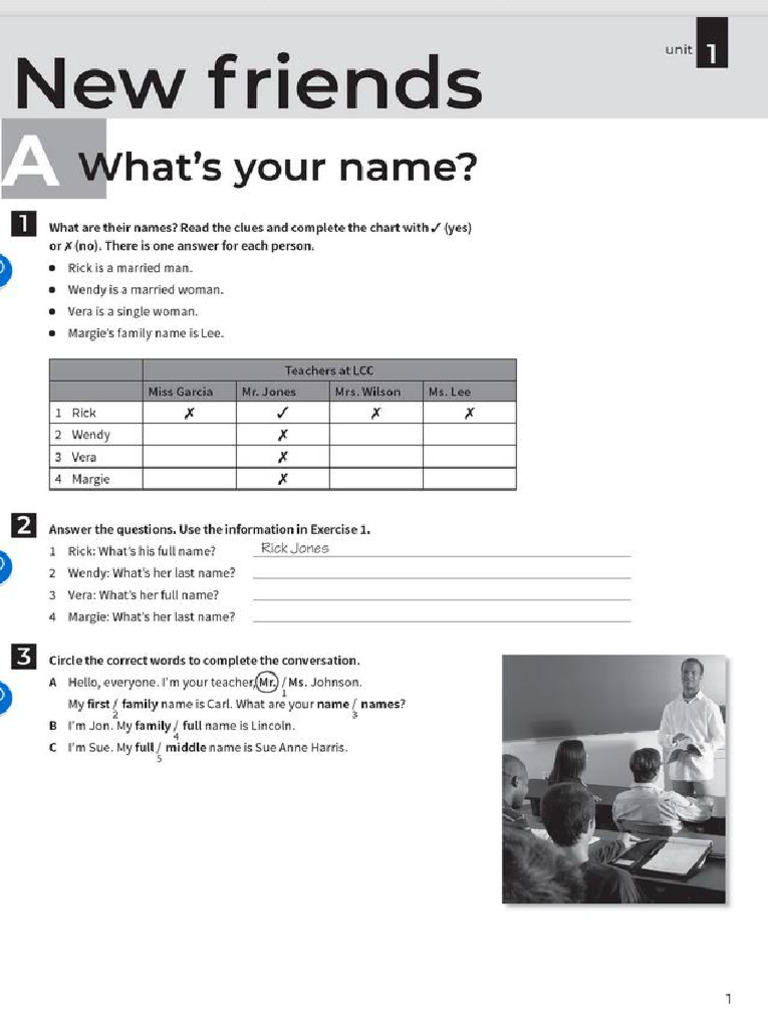 Workbook Unit 1 | PDF