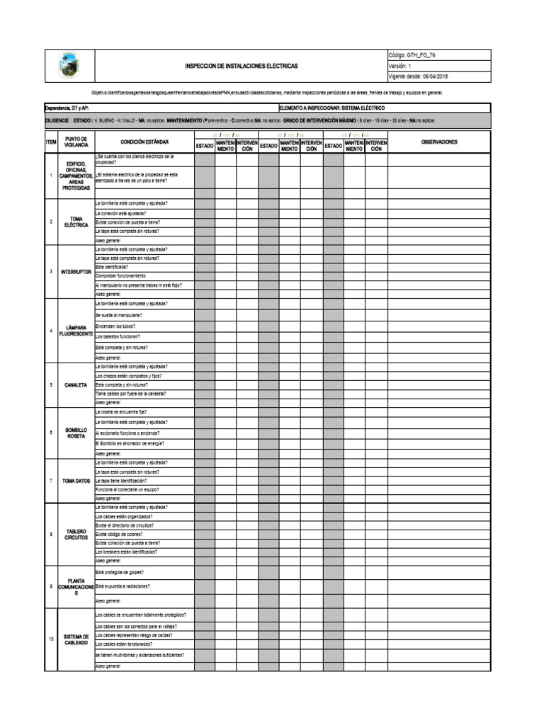 558856116-Formato-Inspeccion-de-instalaciones-electricas | PDF ... 558856116-Formato-Inspeccion-de-instalaciones-electricas | PDF ...