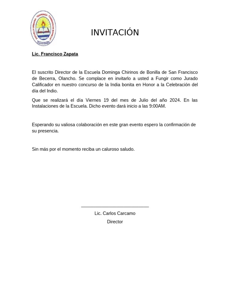 INVITACIÓN para Ser Jurado Calificador | PDF | Crecimiento personal y profesional