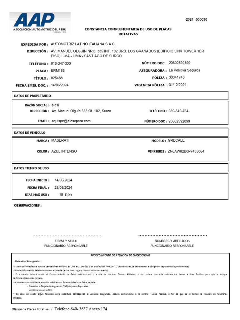 Reporte Constancia Complementaria | PDF