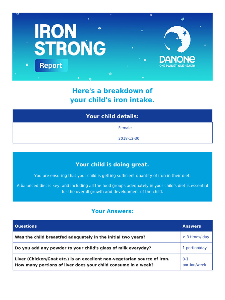 Child Iron Intake Assessment Guide | PDF | Foods | Iron