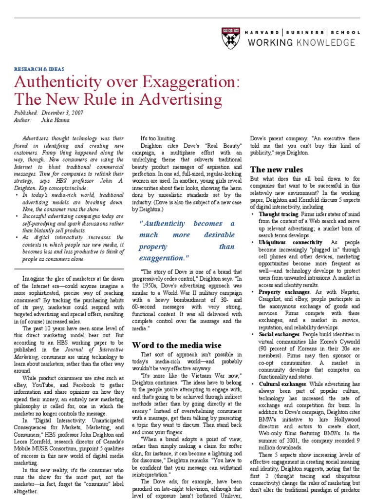 HBR - Marketing | PDF | New Media | Advertising