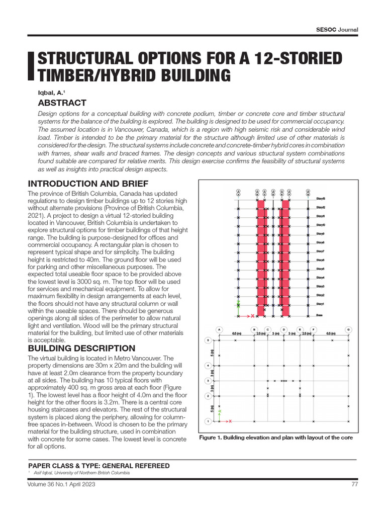 Structural Options For A 12-Storied Timber Hybrid Building - SESOC Journal Vol 36 No1 Apr 2023 ...