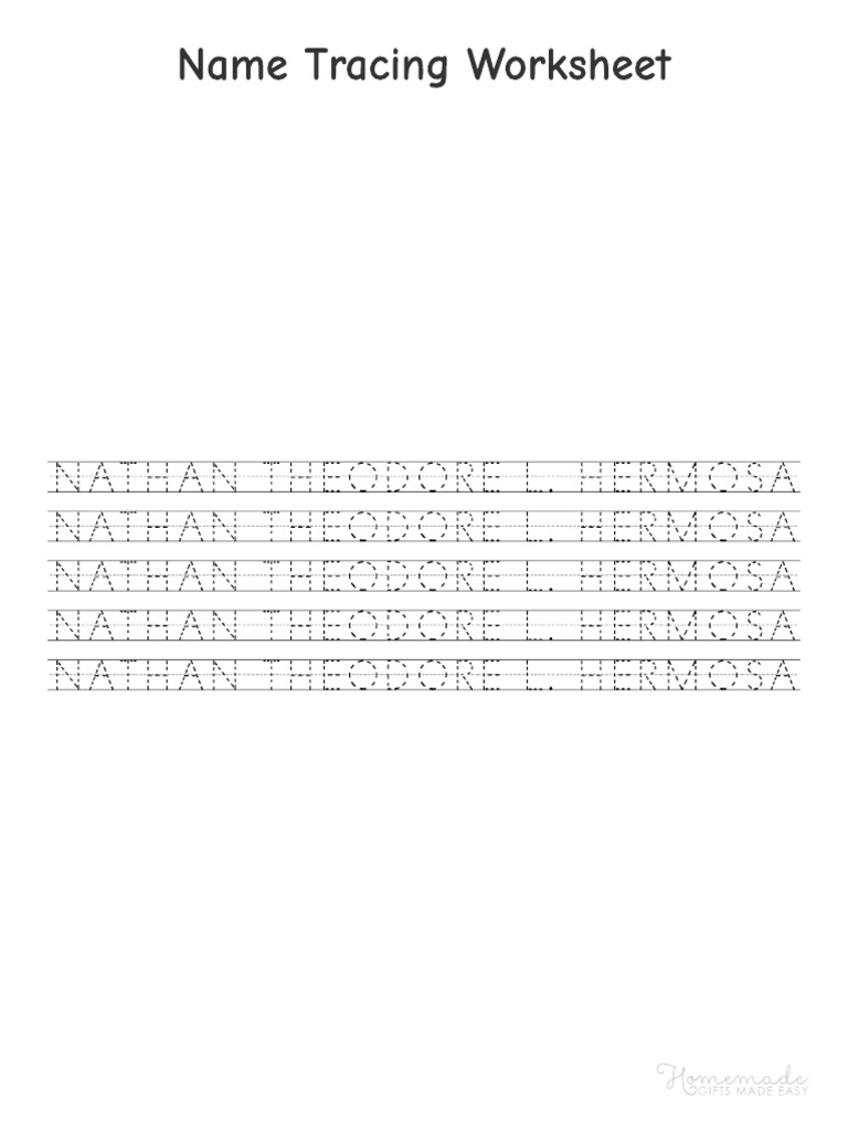 Name Tracing Worksheet | PDF