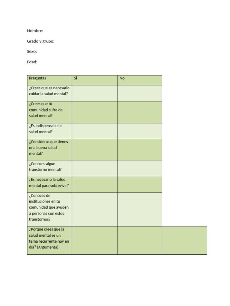 Encuestas Sobre La Salud Mental | PDF
