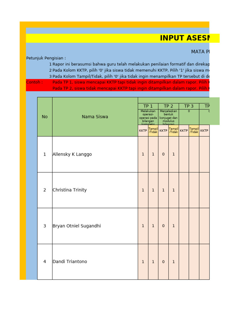 Math Lanjutan Nilai Rapot Kelas 11-2 | PDF