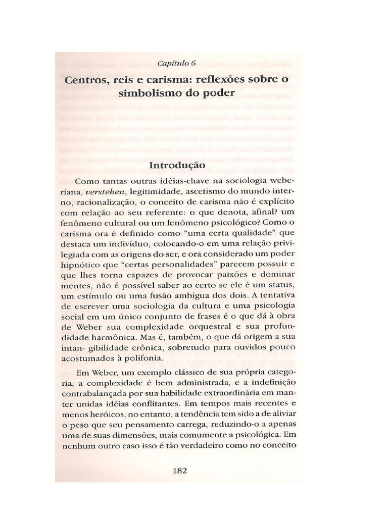 Geertz Centro Reis e Carisma Reflexoes Sobre o Simbolismo Do Poder | PDF
