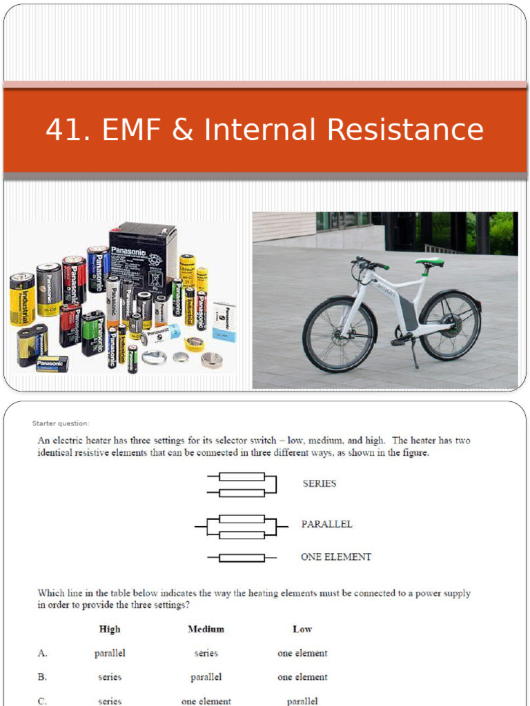 EMF & Internal Resistance | PDF | Electrical Resistance And Conductance ...