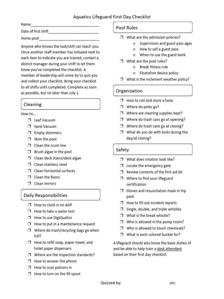 2024 First Day Checklist LG | PDF | Self-Improvement