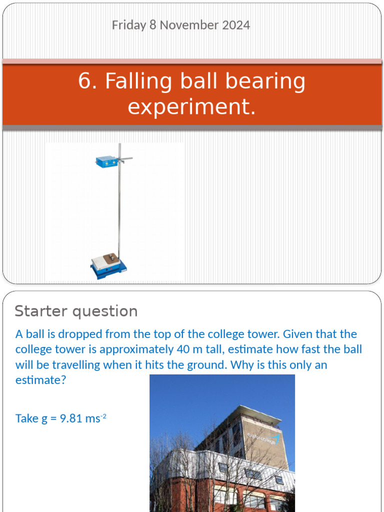 06. Falling Ball Bearing Experiment | PDF