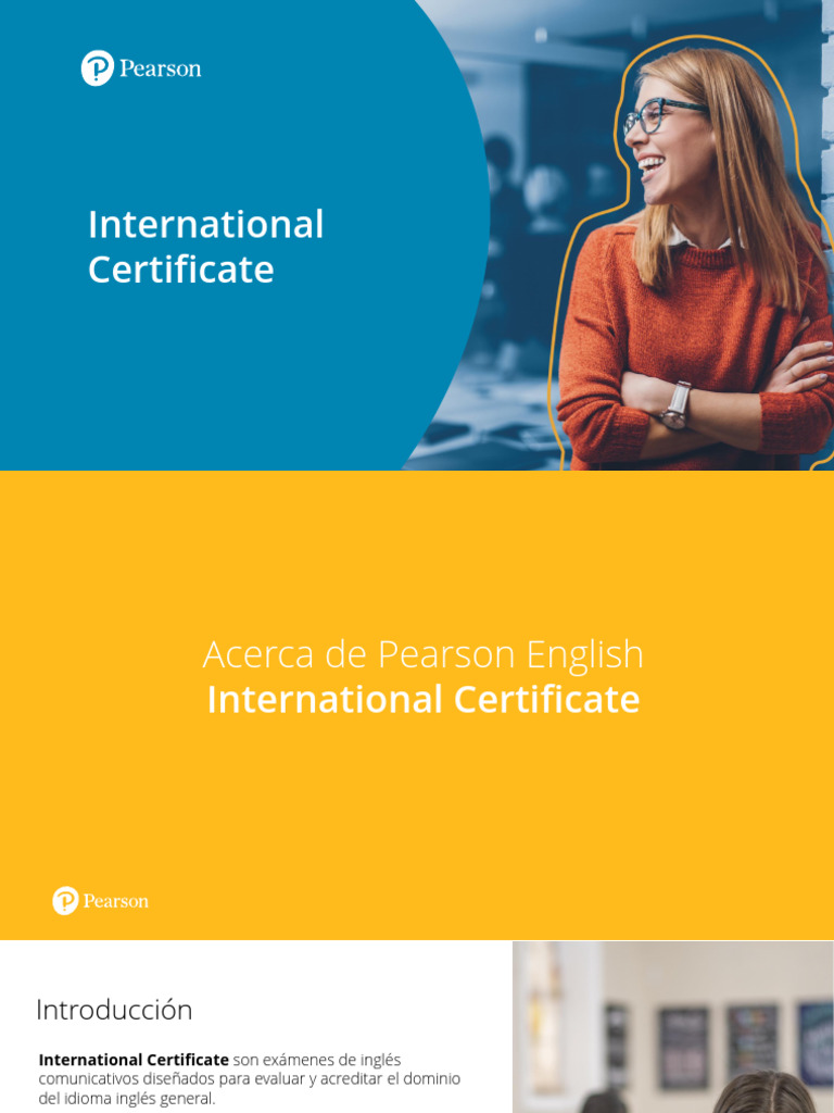 Info INTL Pearson Exam | PDF | Idioma en Inglés
