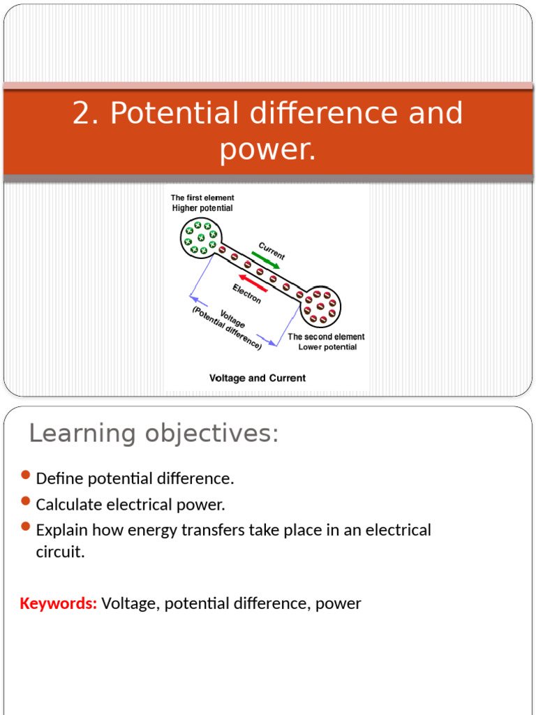 Potential Difference and Power | PDF | Voltage | Electronvolt