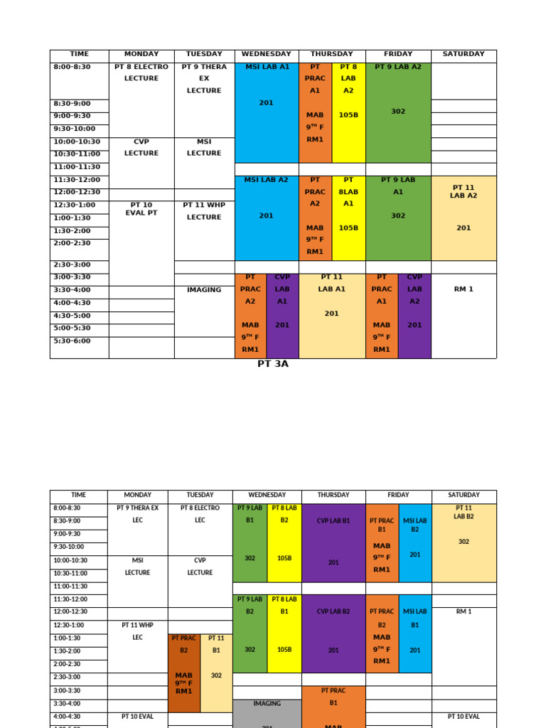 3rd-Year-Revised-Class-Schedule-1st-Semester-2023-2024 | PDF