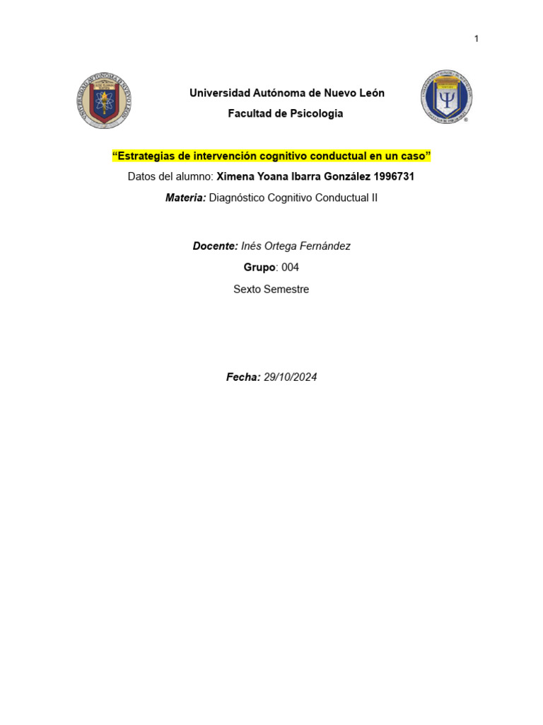 Tema 8 (DCC) | PDF | Sicología | Terapia de conducta cognitiva