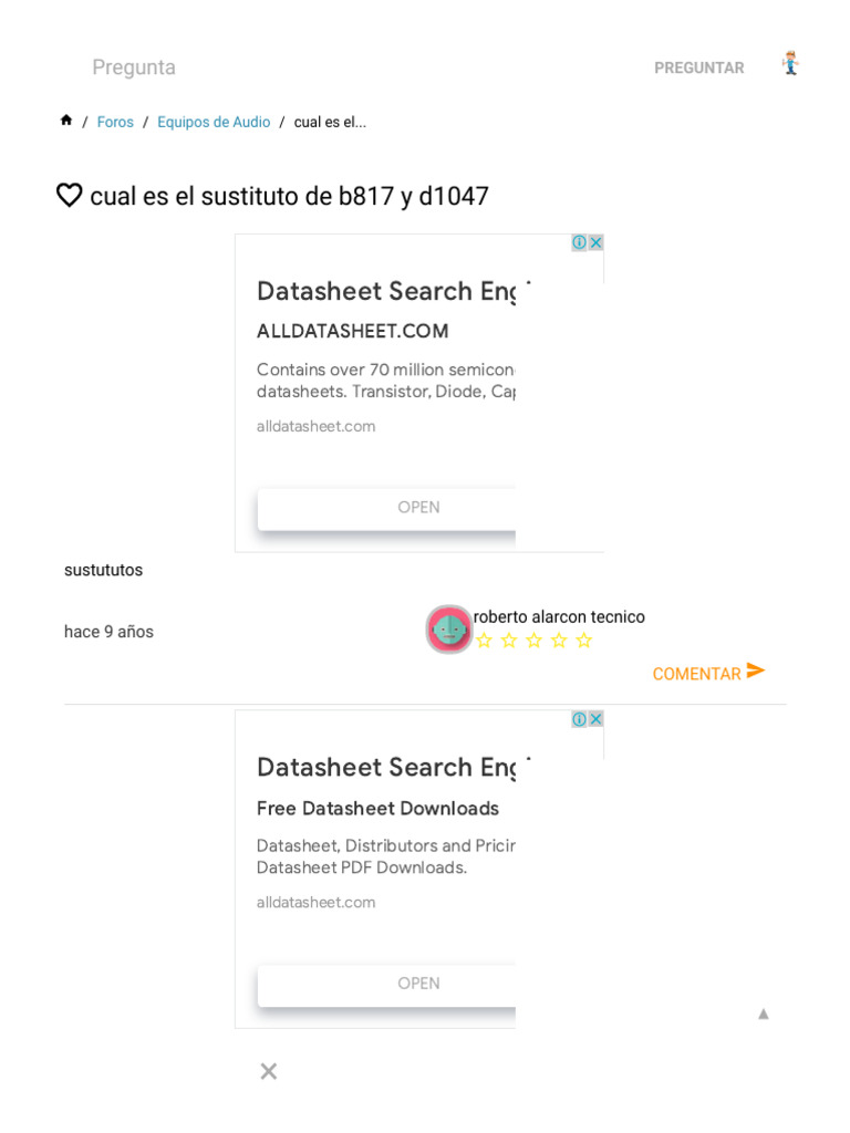 Cual Es El Sustituto de b817 y d1047 - YoReparo | PDF | Hogar, jardinería y bricolaje | Tecnología