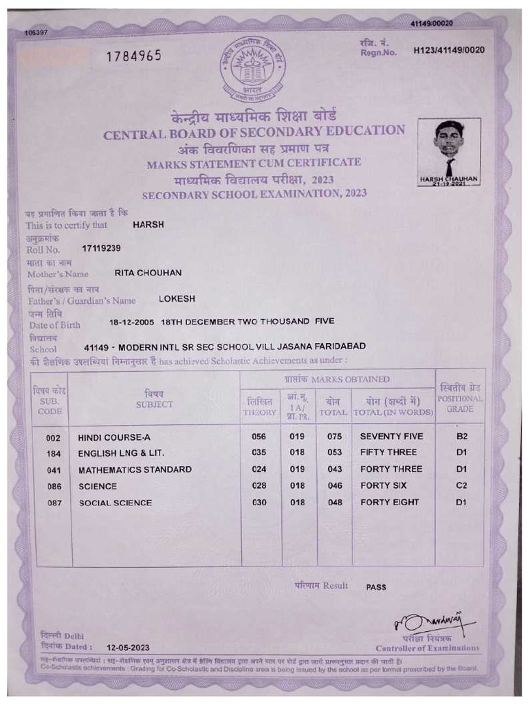 10th Marksheet - 11zon | PDF
