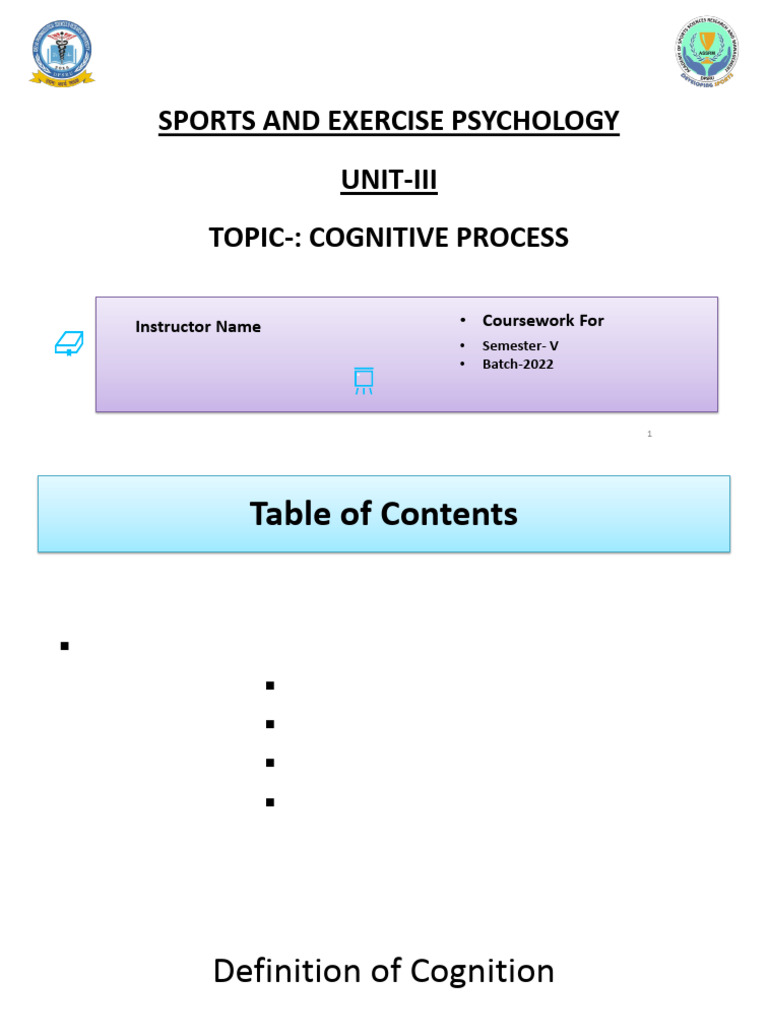 Bss 502, Unit III, Cognitive Process | PDF | Cognition | Thought