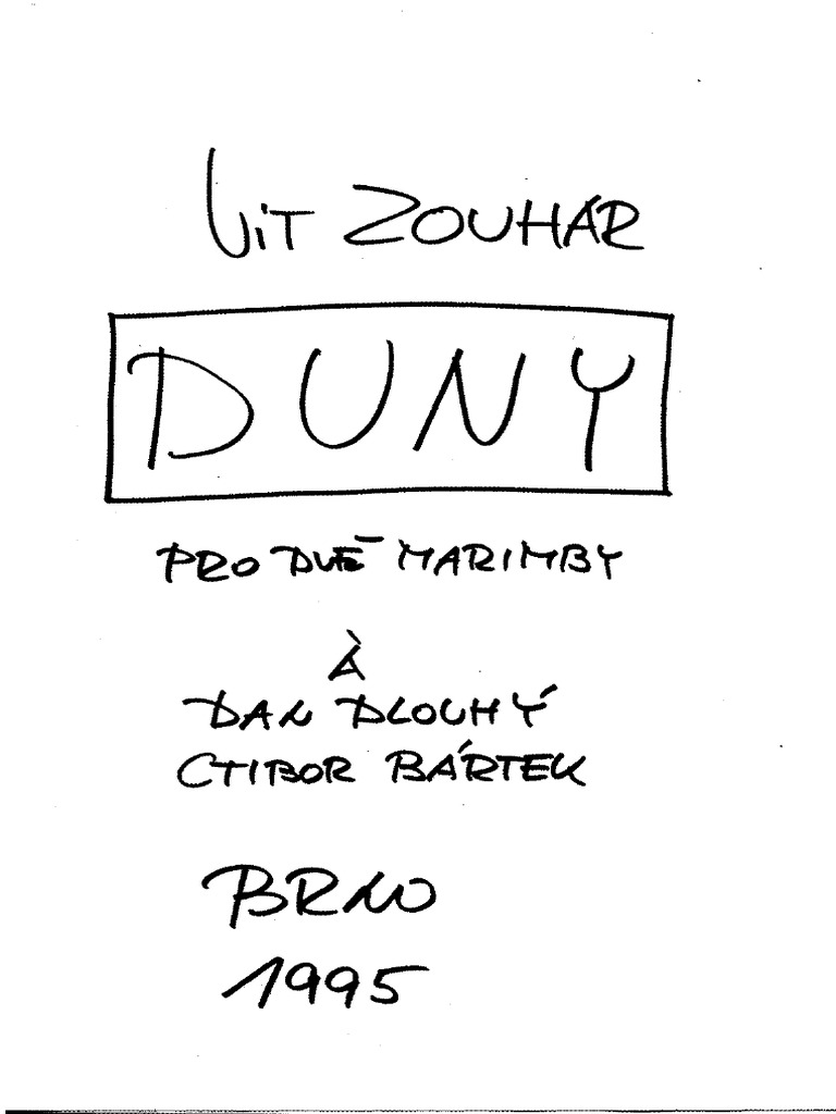 Vit Zouhar - Duny - Dunes For Two Marimbas | PDF