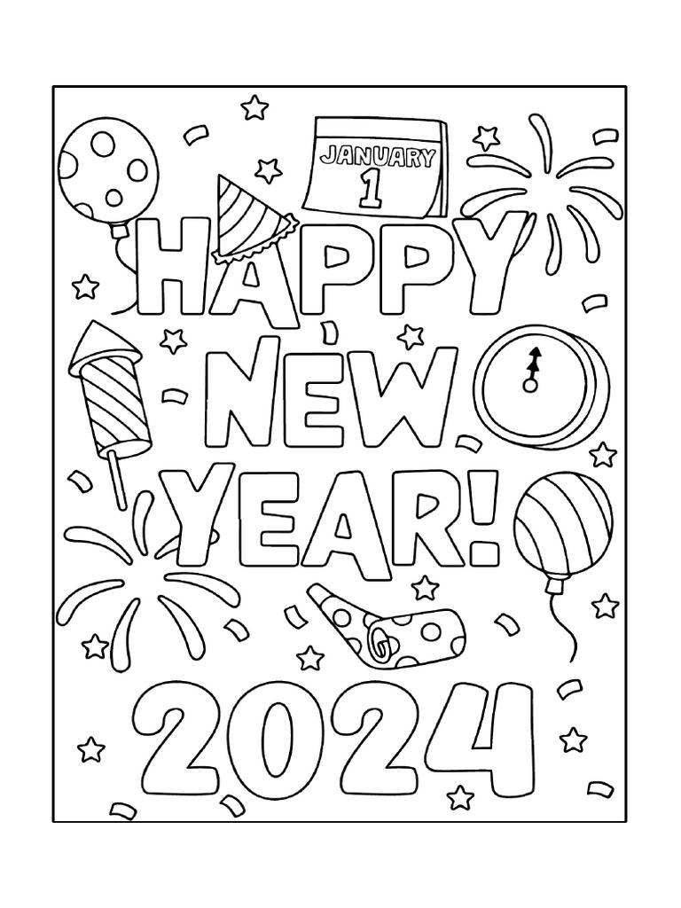 New Year - Coloring | PDF