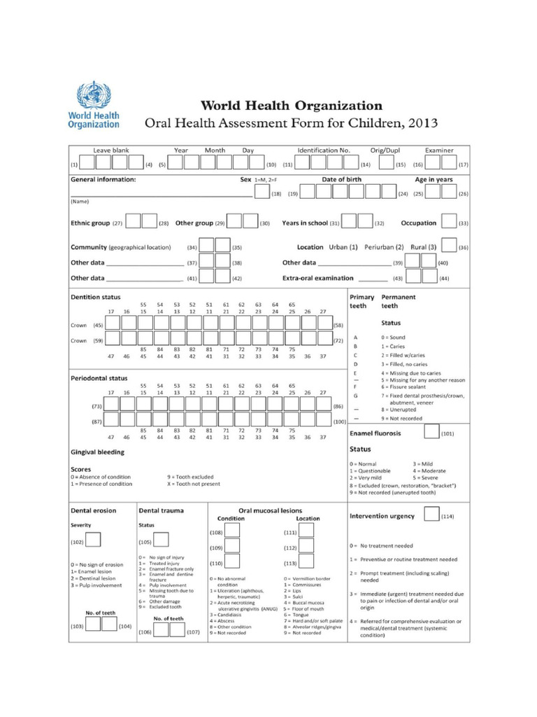 Format Who, DMFT | PDF