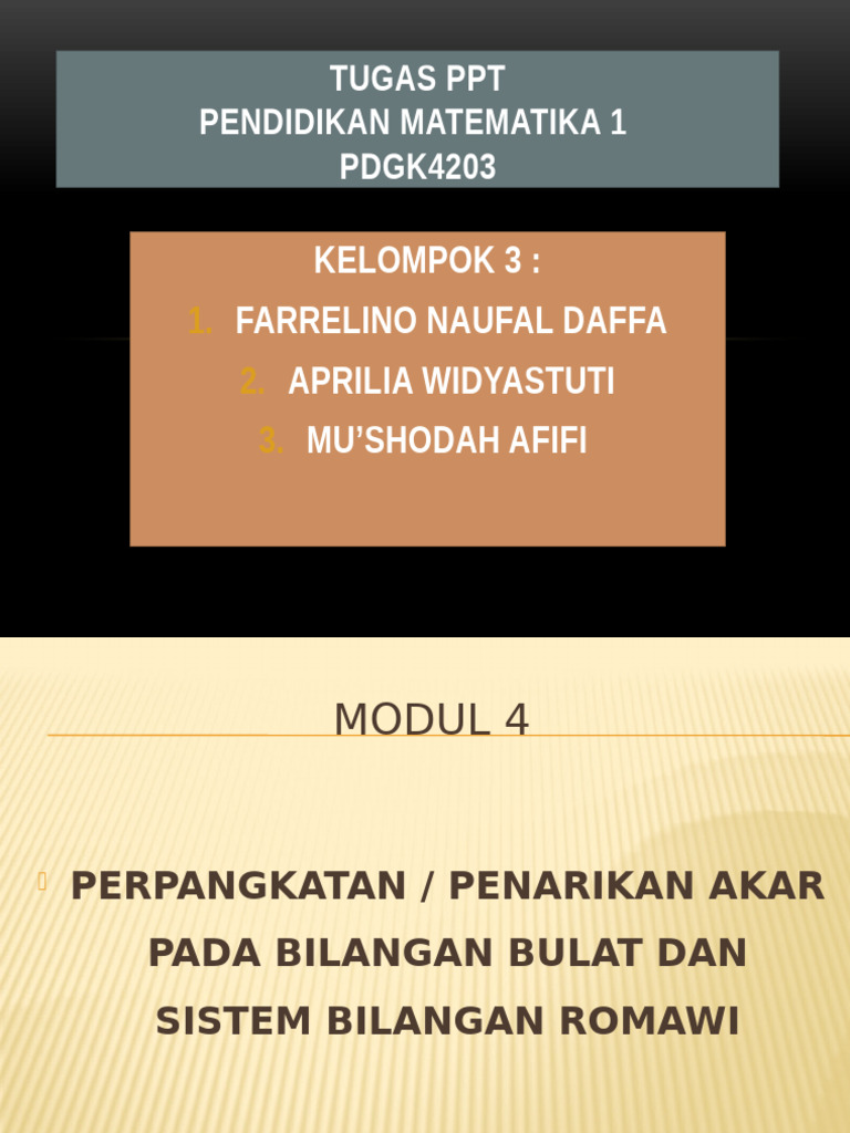 Modul 4 Kel. 3 MTK 1 | PDF