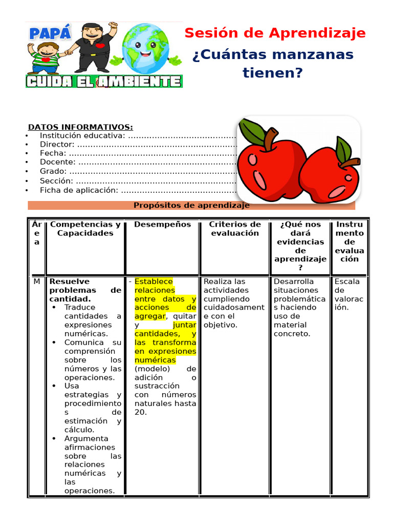 1° Sesión Día 2 Mat Cuántas Manzanas Tienen Unidad 4 Semana 2 | PDF ...