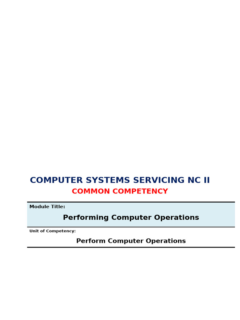 Common3 Perform Computer Operations 6pgs | PDF | Computer Virus | Antivirus Software