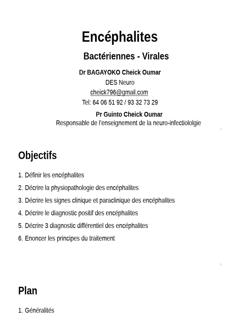 Comprendre l'Encéphalite Infectieuse | PDF | Épilepsie | Tuberculose