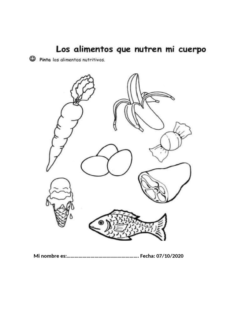 Colorea Los Alimentos Saludables - 111111 | PDF | Juegos y actividades