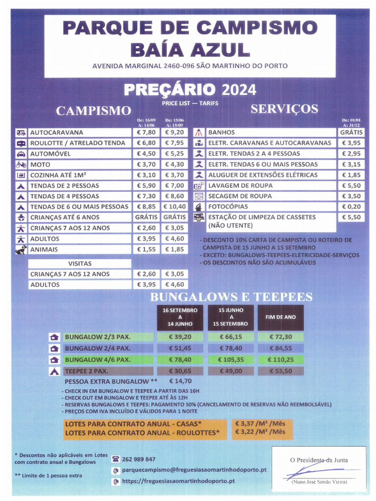 Precario Parque Campismo 2024 | PDF