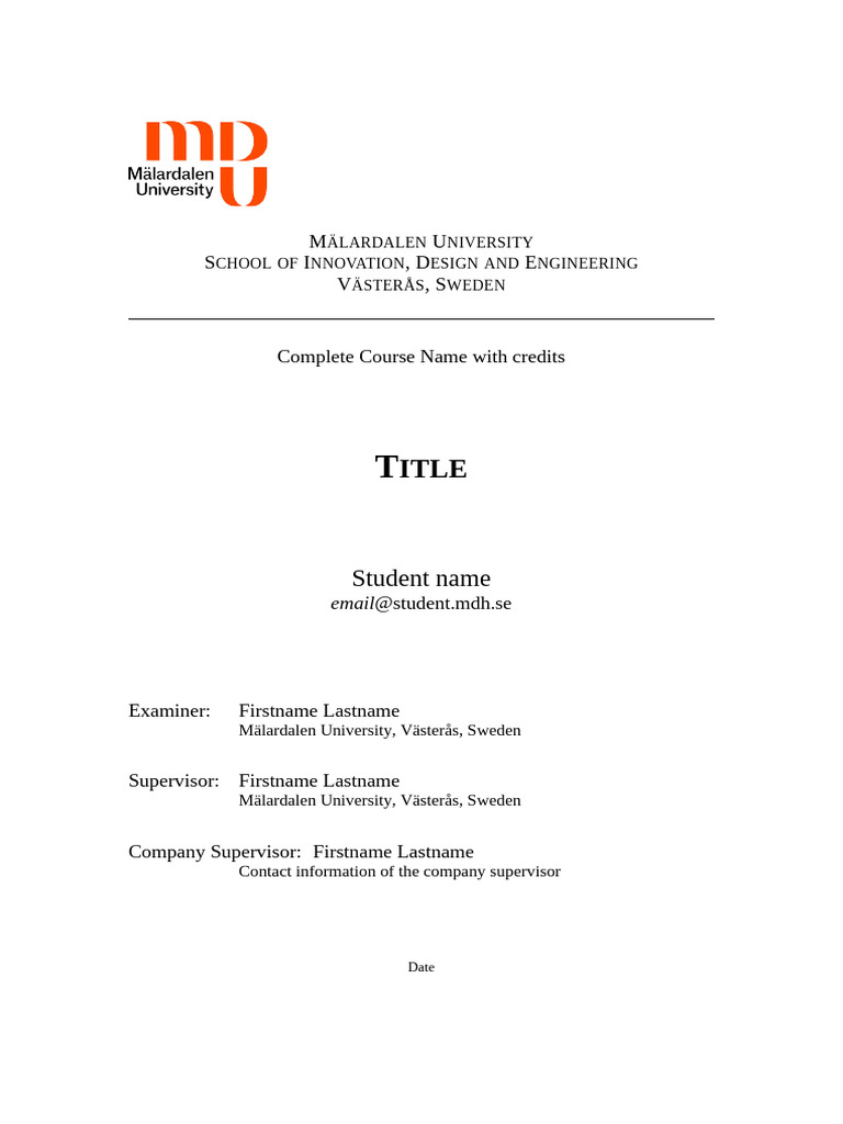 Rapportmall Exjobb IDT Basic en | PDF