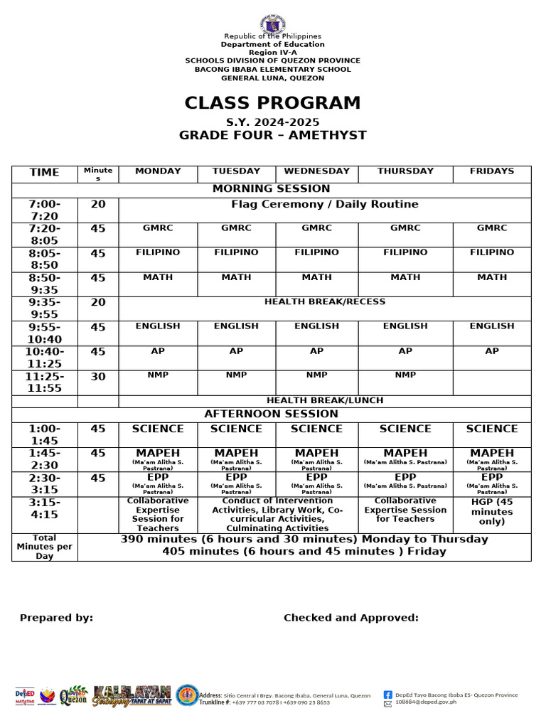 2024-2025 Matatag Class Program | PDF | Government Related ...