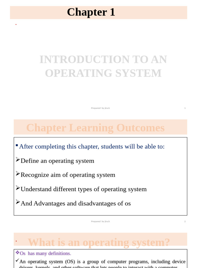 Chap 1 Introduction To Operating System | PDF | Operating System | Process (Computing)