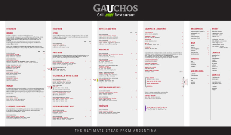 Gauchos Wijnkaart Online 2023 | PDF