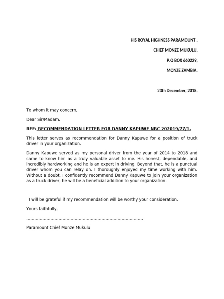 Recommendation Letter | PDF